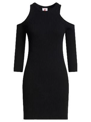 KONTATTO Ribbed-knit Mini Dress - Black