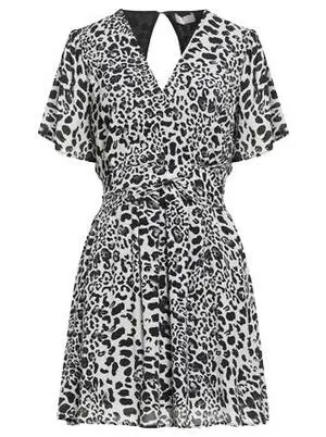 LIU •JO Mini Flared Leopard-print Dress - Off White