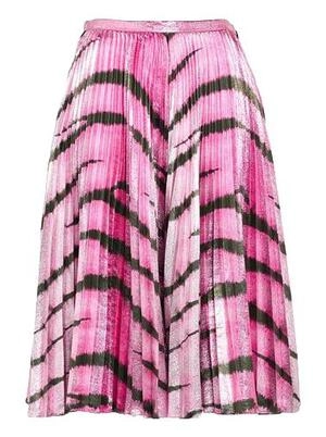 VALENTINO VALENTINO Metallic Pleated Midi Skirt