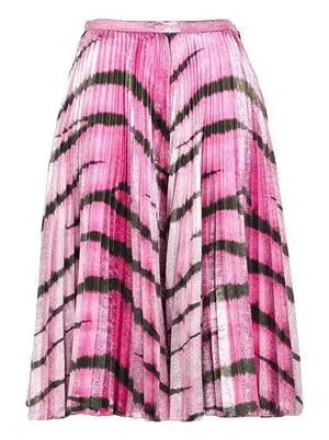 Valentino Garavani Metallic Pleated Midi Skirt - Pink