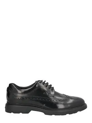 Hogan Lace-up Glossed-leather Derby Shoes - Black