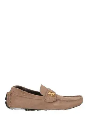 FABI Khaki Leather Loafers - Beige