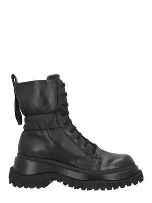 FABI Leather Ankle Boots - Black