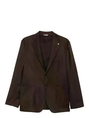 MANUEL RITZ Notched-lapel Single-breasted Blazer - Brown