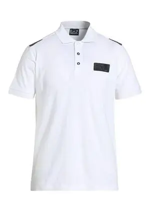EA7 Polo Shirt Size Cotton, Elastane - White