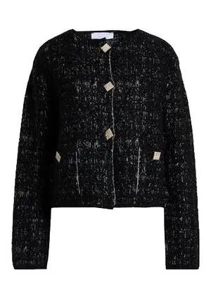 KAOS Jacquard-Knit Cardigan With Metallic Detailing