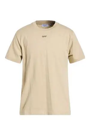 OFF-WHITE™ Off-white Man T-shirt Beige Size M Cotton, Elastane