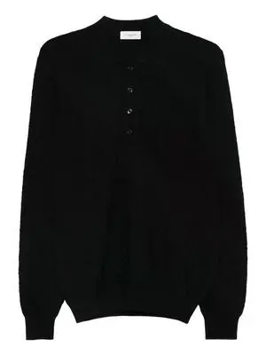 PAOLO PECORA Jacquard Polo Shirt - Black