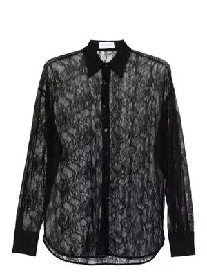 THE NINA STUDIO Lace Button-Down Shirt