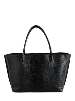Lié Studio The Eva Weekend Tote - Black Croc