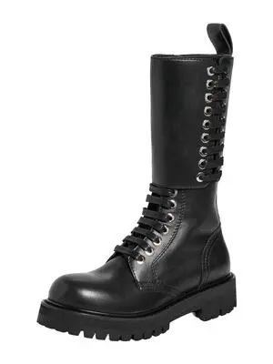 PACO RABANNE Leather Combat Boots
