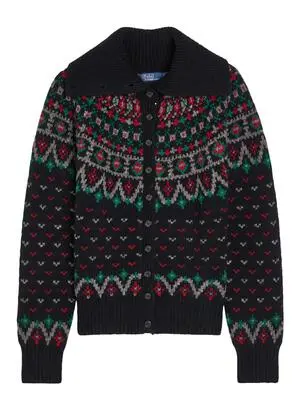 Polo Ralph Lauren Fair Isle Wool-blend Cardigan - Black