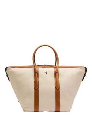 Ralph Lauren Logo-embroidered Canvas Tote Bag - Natural