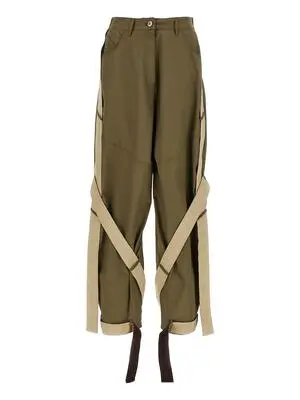 Attico Cotton Gabardine Trousers - Green