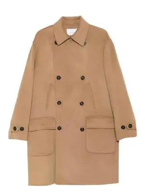 PAOLO PECORA Double-breasted Coat - Brown