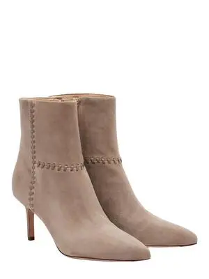 Veronica Beard Lisa Suede Ankle Boots - Beige