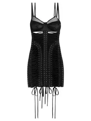 Dolce & Gabbana Lace-up Mini Dress - Black