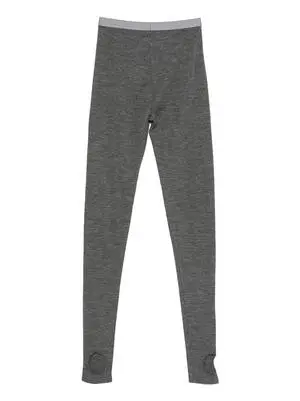 FORTE_FORTE Wool Ribbed Jersey Leggings With Spats - Grey
