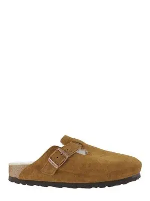 BIRKENSTOCK Boston Shearling Suede Leather Shoes