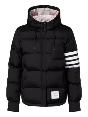 Thom Browne 4-bar Hooded Quilted Down Jacket - Black