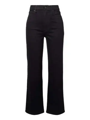 SLVRLAKE London Mid-rise Cropped Straight Jeans - Black