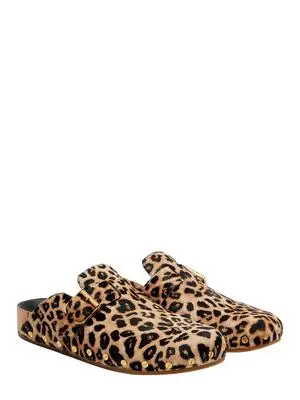 Veronica Beard Fern Leopard-print Mules - Brown