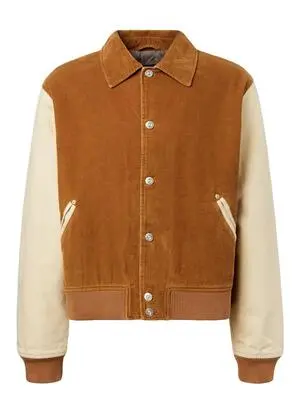 WALES BONNER Homecoming Cotton Corduroy Varsity Jacket - Brown