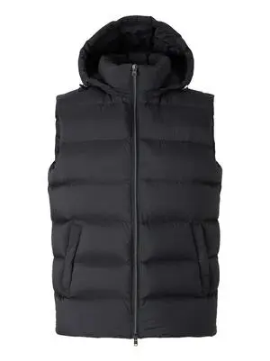 Herno Padded Hooded Vest - Navy Blue