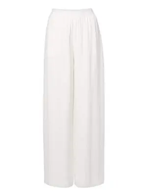 Oscar De La Renta Mid-rise Straight Silk Pants - White