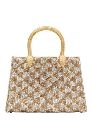 BVLGARI Serpentine Duo Small Embellished Suede Tote Bag - Gold