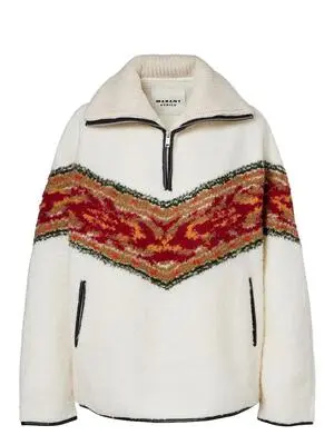 MARANT ETOILE Marner Fleece Zip-up Sweater - White