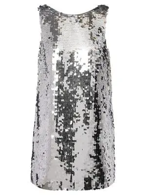 Dolce & Gabbana Sequined Mini Dress - Silver