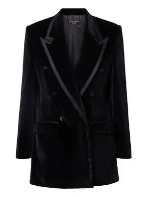 Dolce & Gabbana Cotton-blend Velvet Tuxedo Jacket - Black