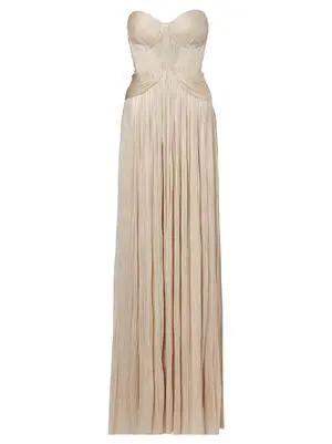 MARIA LUCIA HOHAN Kamina Cutout Bustier Gown - Beige