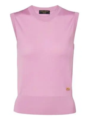 Dolce & Gabbana Cashmere And Silk Top - Pink