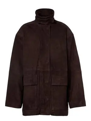 ROTATE BY BIRGER CHRISTENSEN Oversized Suede Jacket - Brown