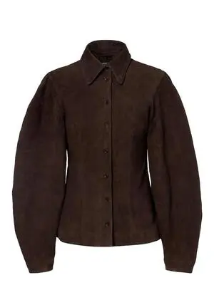 Remain Birger Christensen Suede Button-down Shirt - Brown