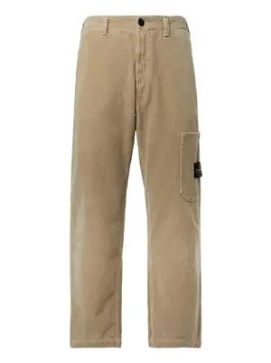 Stone Island Compass Cotton Corduroy Straight Pants - Beige
