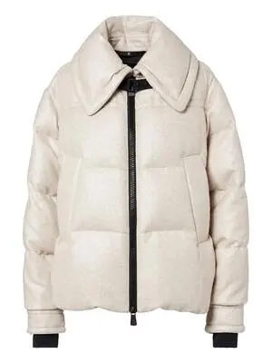 Moncler Sandane Wool-blend Down Jacket - Beige