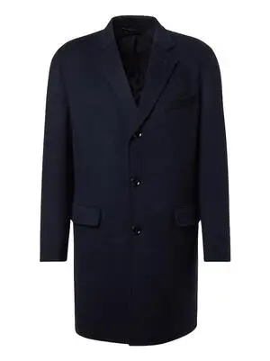 Brioni Wool And Cashmere Overcoat - Blue