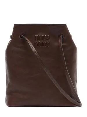 Miu Miu Mini Leather Crossbody Bag - Brown
