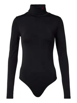 Perfect Moment Turtleneck Wool-blend Jersey Bodysuit - Black