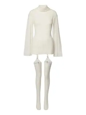 AYA MUSE Wool-blend Minidress - White