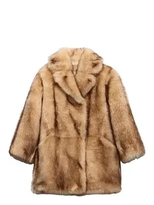 Prada Shearling Caban Jacket - Neutral
