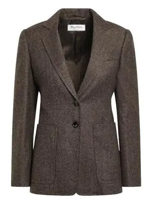 Max Mara Single-breasted Tweed Jacket - Brown