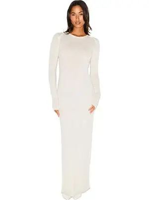 SKIMS Featherweight Cashmere Long Dress Egret