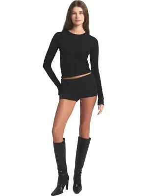 SKIMS Featherweight Cashmere Long Sleeve Top Onyx
