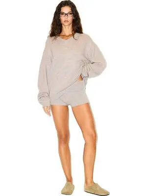 SKIMS Wool Cashmere Oversized V-neck Sweater - Linen