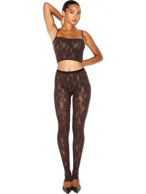 SKIMS Knit Lace Stirrup Legging Espresso