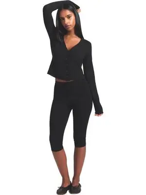 SKIMS Featherweight Cashmere Cardigan Onyx
